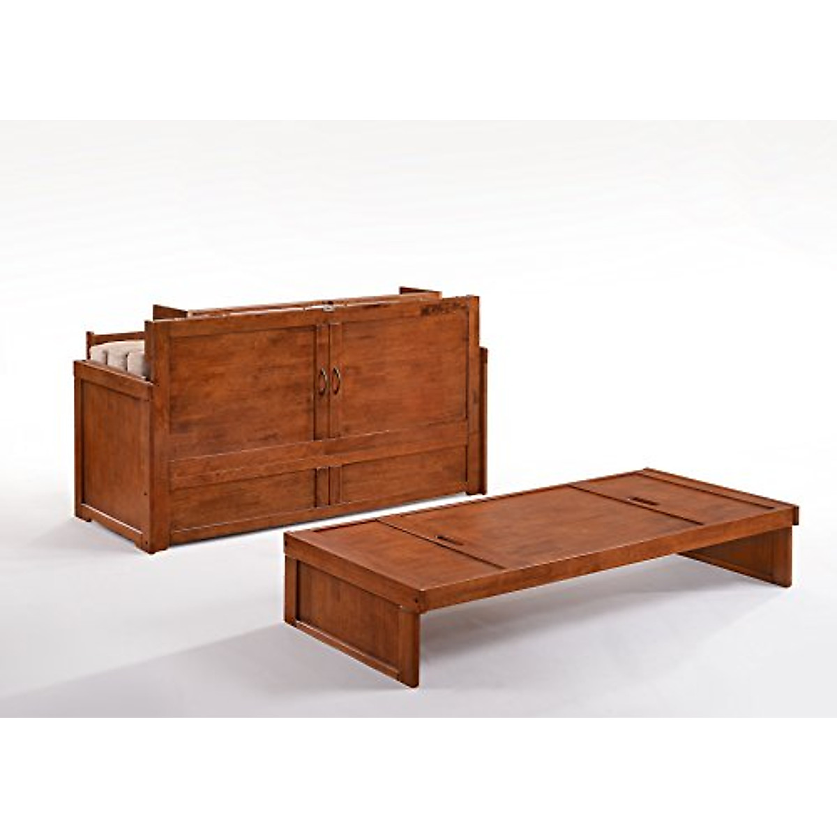 Night & Day Furniture Murphy Cube Cabinet Bed, Queen, Cherry