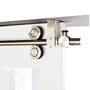 DIYHD Stainless Steel Ceiling Mount Sliding Barn Door Concentric Circles Roller Set