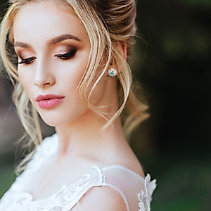 PammyJ Bridal Earrings | 15mm Crystal Round Earrings (AuroraBorealis)