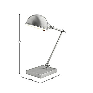 Amazon Brand – Stone & Beam Modern Vintage Adjustable Task Lamp, 17"H, Brushed Steel