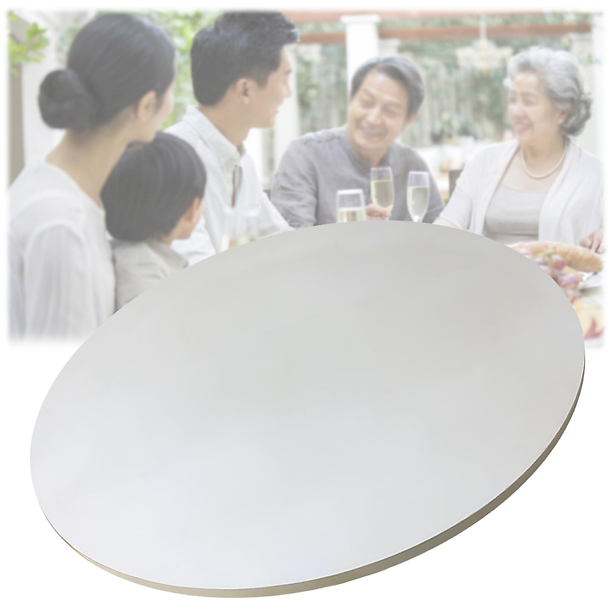 Round Lazy Susan Turntable For Dining Table, Ø 20-39 Inch Wooden Tabletop Rotating Plate, 360 ° Smooth Rotation Table Service Tray With Silent Bearing Base