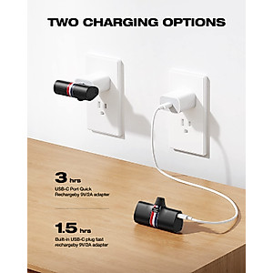 VIYISI Portable Charger USB C - 5000mAh 20W PD Fast Charging Battery Pack with Stand - LED Display Small Power Bank Compatible with iPhone 15 Pro Max Plus,Samsung Galaxy,Android Phones etc -Black