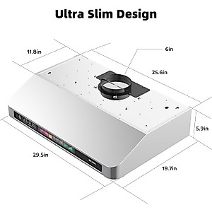 BRANO 30 Inch Under Cabinet Range Hood with Voice/Gesture/Touch Control, 900 CFM Kitchen Vent Hood with 4-Speed Exhaust Fan, Stainless Steel Stove Hood with LED Lights, Baffle Filters