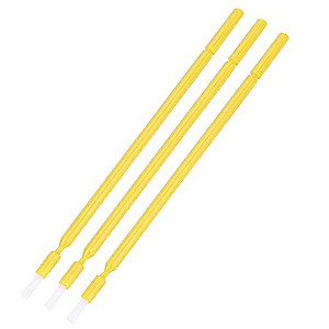 Garosa 100Pcs Interdental Brush 4 Colors Dental Disposable Micro Applicator Brush Sticks Oral Dental Hygiene Tooth Cleaning Tool Disposable Applicators(Yellow)