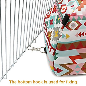 Hamster Tent Bed Winter Warm Hammock Sleeping Bed for Gerbil Rat Sugar Glider Squirrel Hedgehog Small Birds (M, Pink Ethnic)