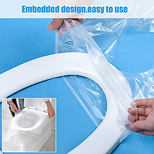 100 Pack Disposable Plastic Toilet Seat Covers,Portable Potty Seat Covers for Travel,Toilet Seat Protectors for Toddler Potty Training,Pregnant Mom,Individually Pack