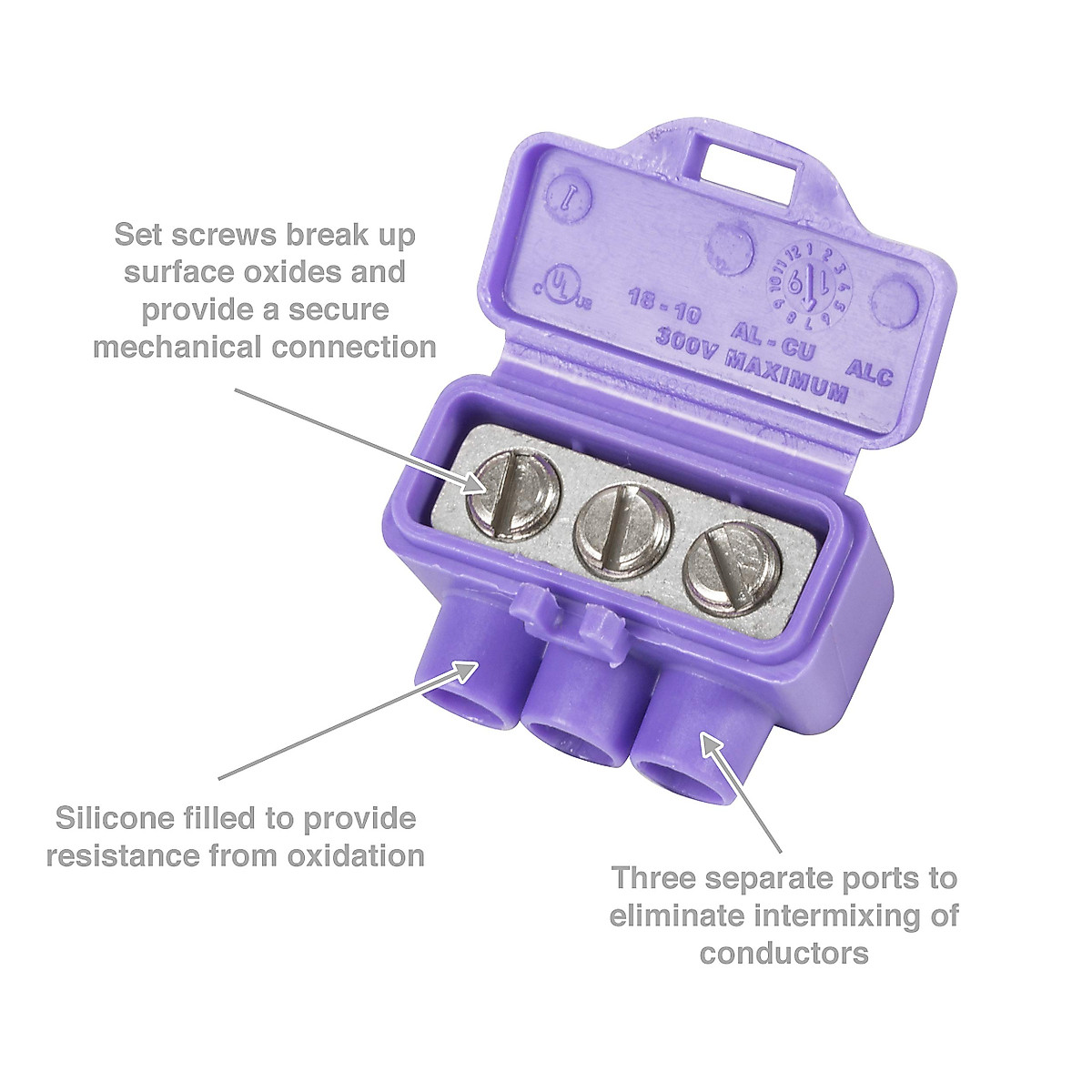King Innovation 95145 AlumiConn Wire Connector, 1000 pk, Purple, Count
