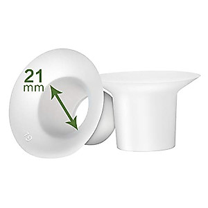 LOZAEVE 21mm Silicone Flange Inserts for Spectra S1 S2, Medela Breast Pump Shields, Freestyle, Harmony, Sonata to Reduce 24mm Elastic Nipple Tunnel Down to 21mm; Also Fits Freemie 25mm Cups; 2pc/Each