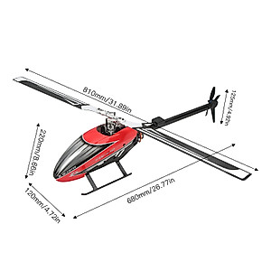 RC Airplanes, FBL Rotor Head Kit RC Helicopter 60A ESC 22mm Metal Tail Pipe Full Metal Servo Holder for Adult Toys (Red)