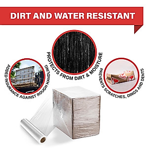 Stretch Wrap Industrial Strength Extra Thick 18" 1100 SqFt 80 Gauge (20 Micron) Clear Cling Plastic Pallet Supplies Durable Self-Adhering Packing Moving Packaging Heavy Duty Shrink Film Roll