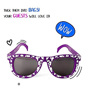 Neliblu Kids Hibiscus Sunglasses Party Favors - Sun Glasses for Beach, Carnival Prizes, and Party Toys - Favorite Luau and Pool Party Treat Bag Fillers - Bulk Stylish Party Sunglasses - Set of 25