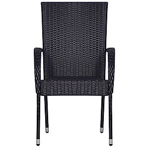 YUHI-HQYD 3 Piece Patio Dining Set,Balcony Furniture,Bistro Set,Conversation Furniture,Includes Rubber Corner for Glass Protection,Perfect for Patio, Garden, Porch, or Front Yard Area, Black