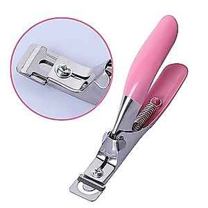 Kiseki Pink Nail Clippers Acrylic UV False Nails Repair Scissors Tool Nail Edge Cutter Clipper Manicure Tool for Fingernail Art Salon Manicure Tip