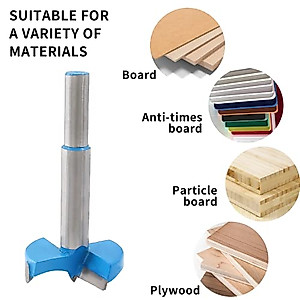 Qjaiune 1-1/16 Inch / 27mm Forstner Drill Bit, 1.0625 Inch Boring Bit Cutter Tungsten Carbide Wood Hole Saw Auger Opener, Woodworking Hole Opener Hinge Hole Cutter for Wood, Plastic, Plywood