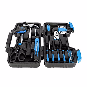 JTSQ 39pcs Portable Blue Tool Set Durable Mechanics Household Tools Kit With Case Box Tool box Tool set Tool kit Multi tool Tool organizer Tool box organizer Hand tools Tool storage Home improve
