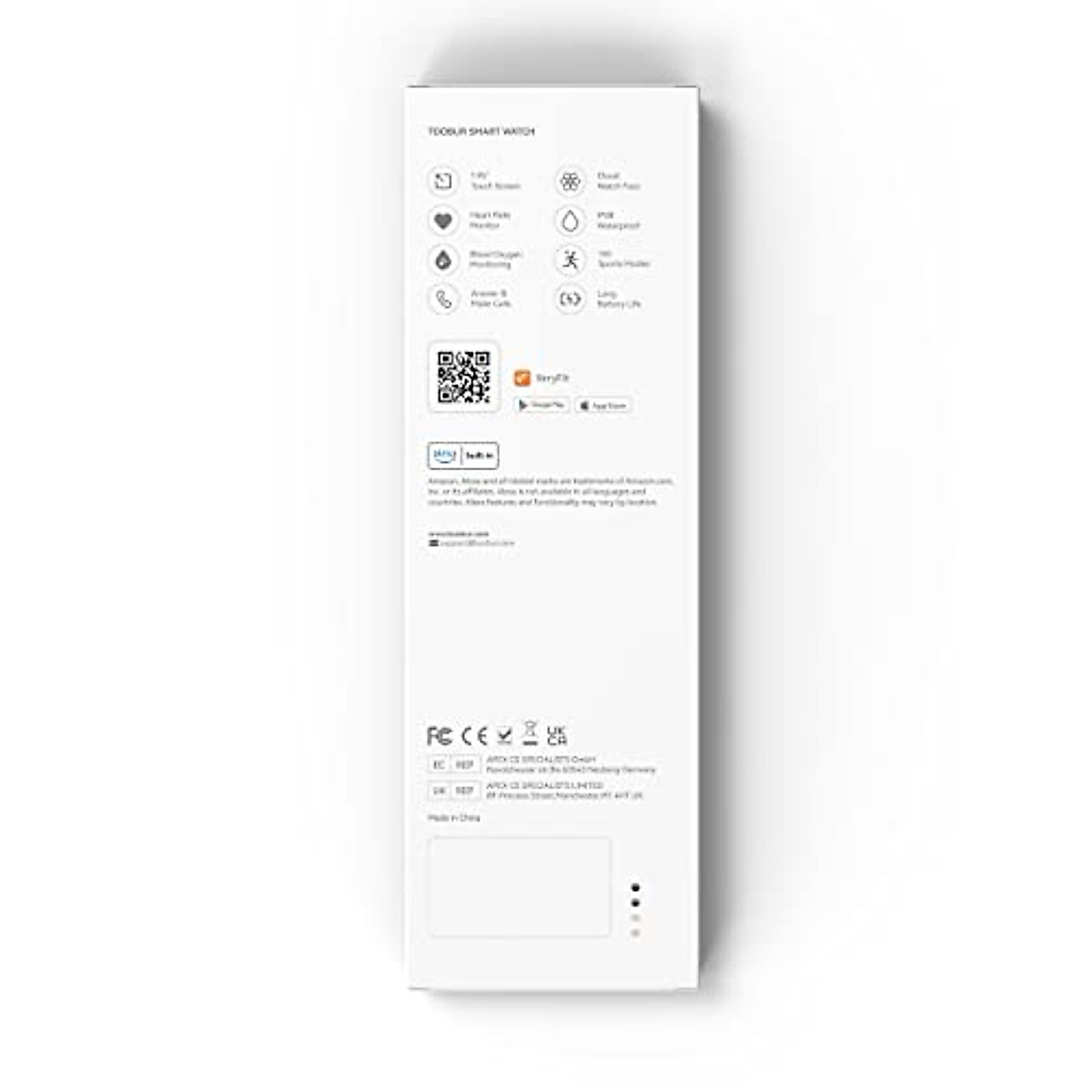 TOOBUR Smart Watch for Men Women Alexa Built-in, 1.95" Fitness Tracker with Answer/Make Calls, IP68 Waterproof/Heart Rate/Blood Oxygen/Sleep Tracker/100 Sports, Fitness Watch Compatible Android iOS