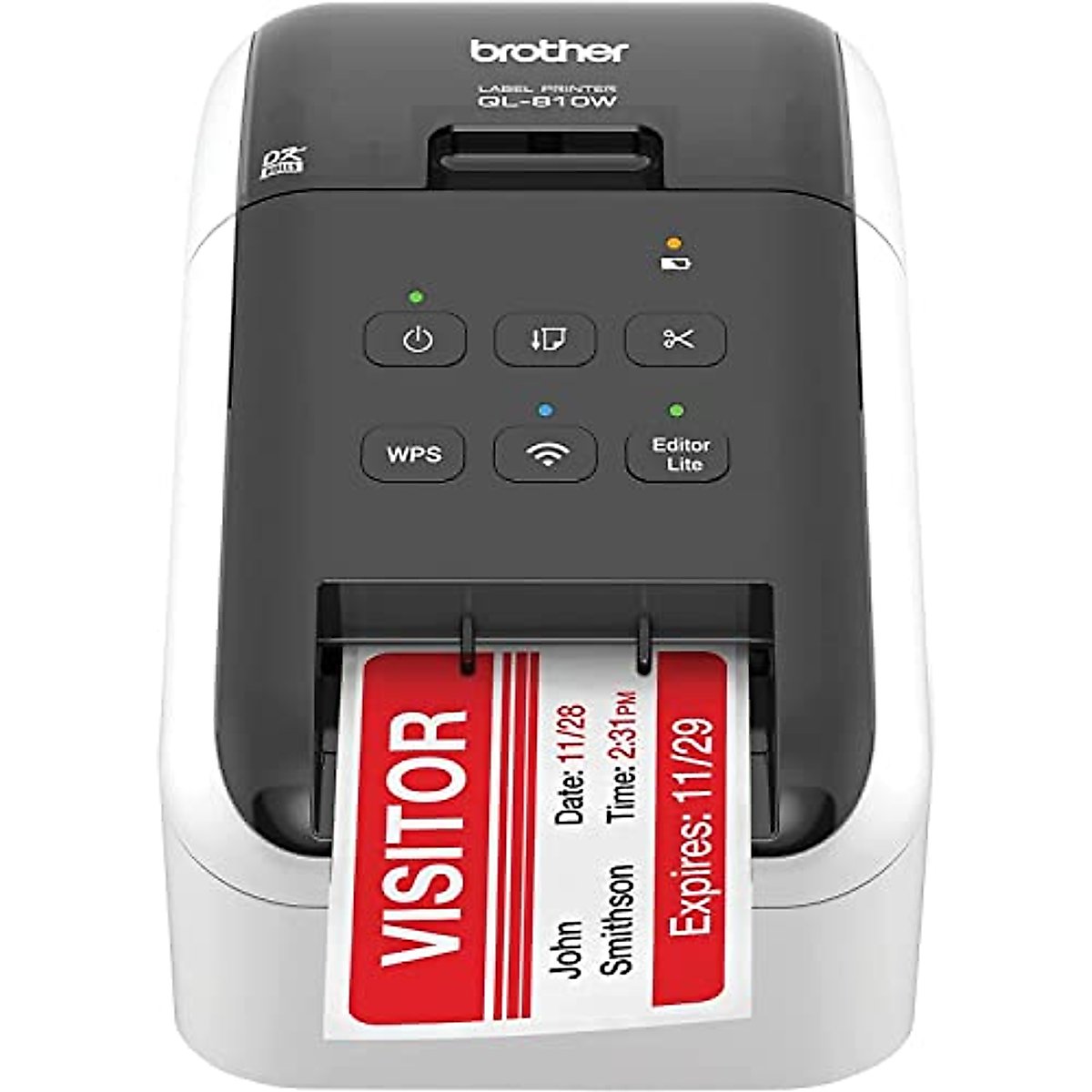 Brother QL-810W Ultra-Fast Label Printer with Wireless Networking, Print Black/Red Labels per Minute Up to 300 x 600 dpi, Durable Automatic Cutter up to 2.4" Wide, USB 2.0, CBMOUN Extension_Cable