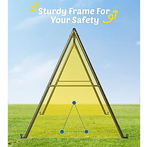 Trekassy Saucer Swing with Frame for Kids Outdoor, 440lbs Swing Set with Heavy Duty Metal Swing Stand for Backyard, Outdoor Kids Play Equipment