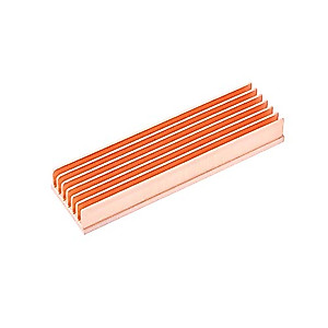 Awxlumv M.2 Heatsink Pure Copper NVMe M2 2280 SSD DIY 7 Fins Cooler with Thermal Pad for Desk Computer(2 Pcs)