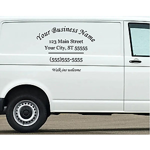 Commercial Business Store Name Address Fully Custom Personalized Glass Door Window Storefront Professional Sign Decal Stencil Van Truck Professional