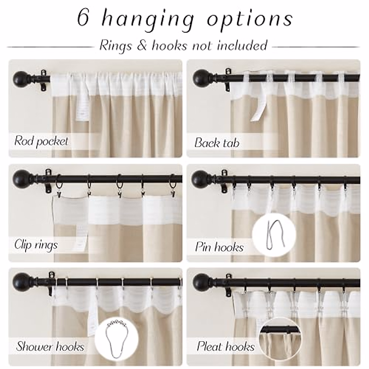 NICETOWN Linen Curtains for Bedroom 108 inches Long Light Filtering Sheer Linen Curtains for Living Room 2 Panels Set Thermal Insulated Privacy Curtains & Drapes, W52 x L108, Taupe