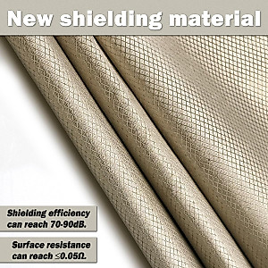 Faraday Fabric, Faraday Cloth,Faraday Fabric Kit 43.3in x 39.4in Fabric with 32.8ft of Faraday Tape Copper Nickel Faraday Fabric for DIY Faraday Cages,Faraday Boxes,for WiFi, GPS