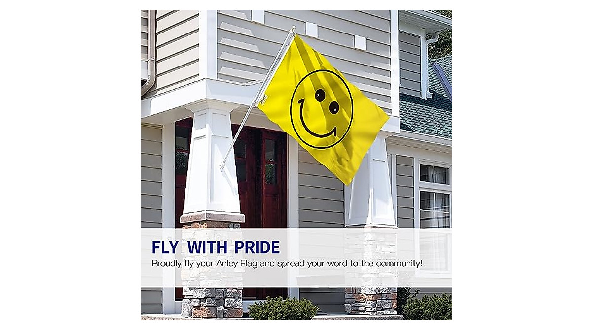 Anley 3x5 Yellow Happy Face Flag - Fade Proof & Cost-Effective