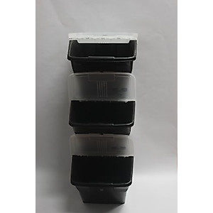 WTM BBCL- Three Pack of Stackable Bins with Hinged Lids 24 Quart Size (pack of 3)