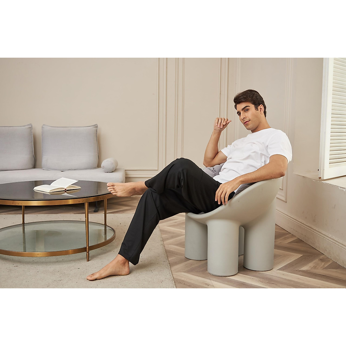 Deyeek Mens Sweat Pants Cargo Sweats for Men Baggy Cargo Sweatpants Open Bottom Gym Joggers Men's Athletic Pants with Pockets Black