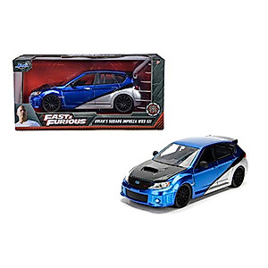 Jada Toys Rubber Tires 1:24 Fast & Furious - Brian's Subaru Impreza WRX STI, Blue (99514)