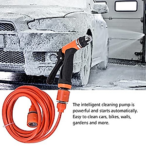 xrwlyxgs 12V 72W high Pressure Washer with Male Thread G1/2 Portable car Washer kit with 20ft PVC Outlet Hose and 3.2ft Inlet Hose for Home Garden Vehicle Cleaning