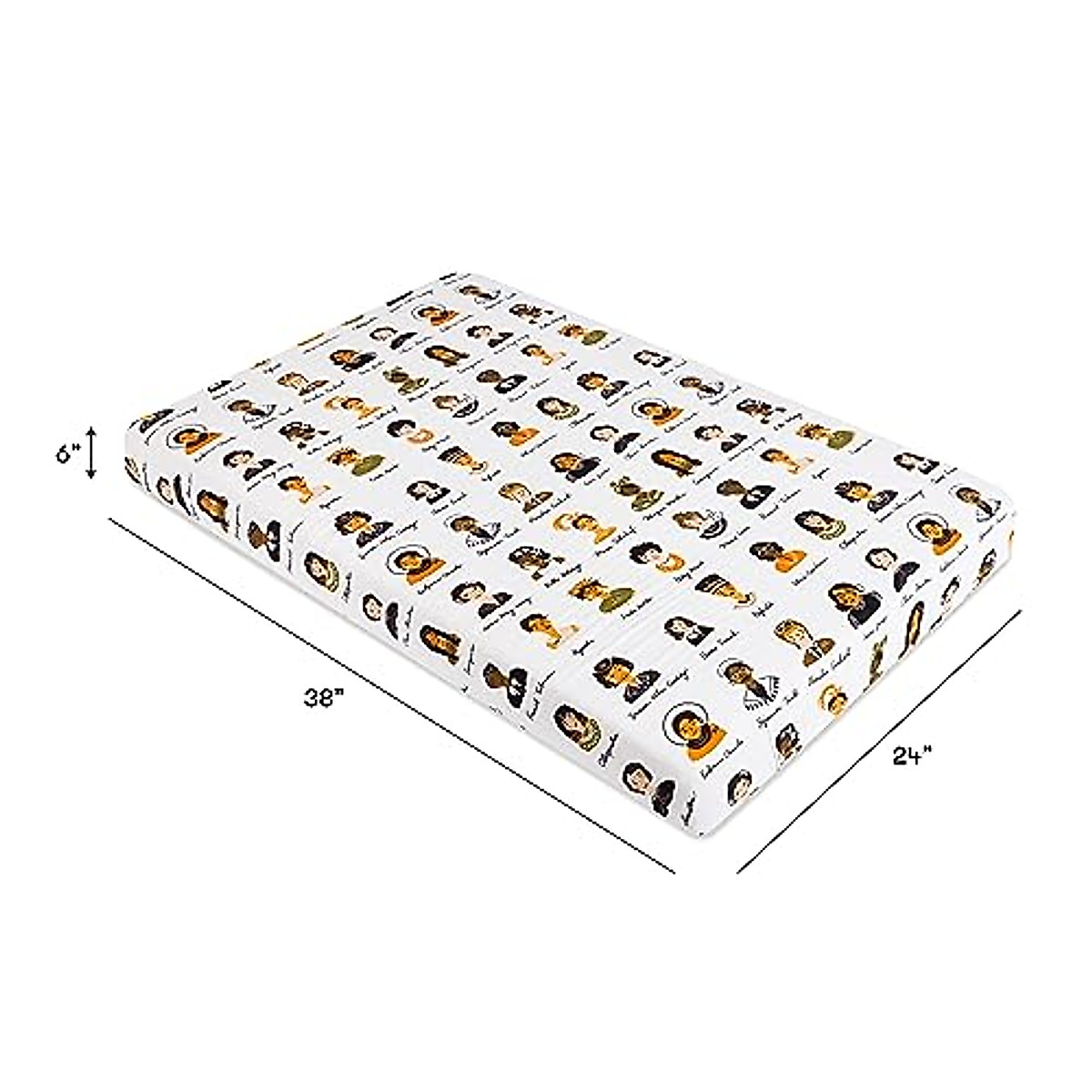 Babyletto 100% Organic Cotton Mini Crib Sheet, GOTS-Certified, Fitted 360°, Ultra-Soft and Breathable Muslin - Women in History