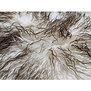 Home Collezione by Salvani Genuine Icelandic Sheepskin Rug Throw (Shade of Brown - Curly Pile) 24"x36"