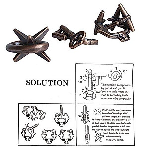 Brain Teaser Puzzle for Adults Puzzles Metal Hole Lock Adult Educational Toy Jigsaw IQ Puzzle (Ferrous)