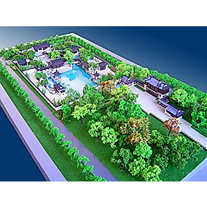 MOMOONNON 36 Pieces Model Trees 1.36-6 inch Mixed Model Tree Train Scenery Architecture Trees Fake Trees for DIY Crafts, Building Model, Scenery Landscape Natural Green