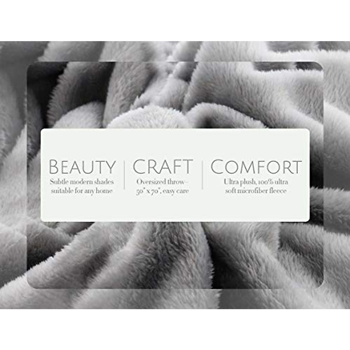 THE FIREFLY COLLECTION Ultra Plush Throw Blanket, 50 x 70 Inches, Granite Grey – Use as Your Couch Throw Blanket or Comfy Chair Blanket Throw – A Perfect Fluffy Blanket for Home and Travel