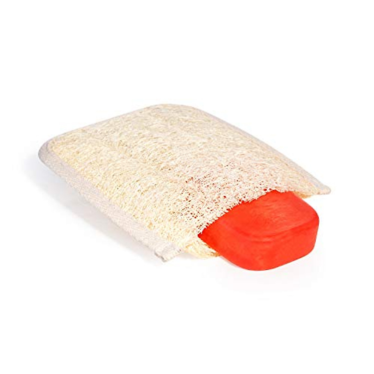 SRIVILIZE888 Scrub Soap Bags Natural Organic 100% Loofah fibres Sponge Scrubbing Exfoliating Soap Pouch Eco-Friendly Young Smooth Skin for Bath Shower (Set of 2)