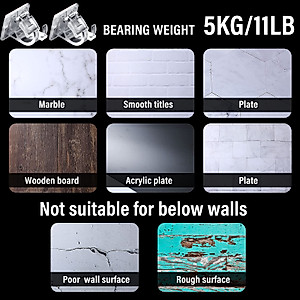 Self-Adhesive Curtain Rod Bracket Drapery Hook Holders no Nail Fixing Rod Holder Curtain Pole Wall Brackets No Screw Towel Rod Hooks for Home Bathroom and Hotel Use (8 Pieces)