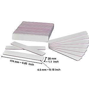 AMT 50 PCS Jumbo White Nail Files, White Nail File, Nail Files for Acrylic Nails, Emery Boards for Nails, 80/80 Grit Nail File (50 PCS Nail Files) (Grit 80/80 (Jumbo, Pink)