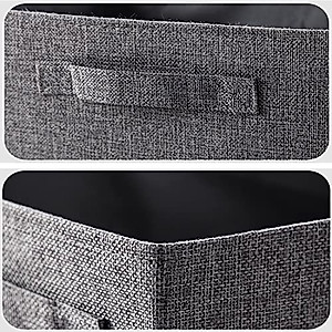 RUIBOLU 2 PACK Large Clothing Storage Bins, Foldable Storage Bins with 2 Handles, Fabric Cloth Bins Box for Closet Organization, Storage Baskets for Shelves, Home| Office, Large Gray (GRAY)