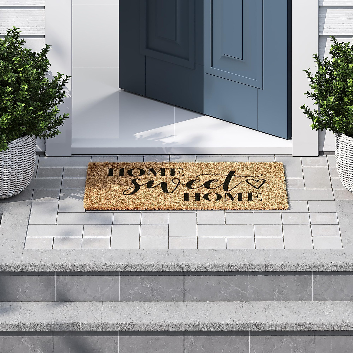 Barnyard Designs Doormat Welcome Mat for Outdoors, Large Front Door Entrance Mat, 30x17, Brown (Home Sweet Home)