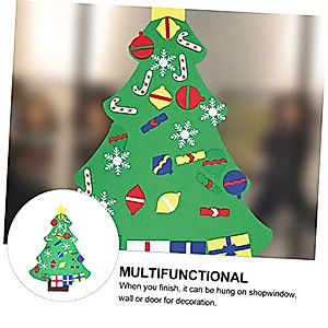 TOYANDONA 1 Set Felt Christmas Tree Nativity Ornaments Homemade Ornaments Hand Decor Christmas Wall Sign Felt Wall Christmas Tree DIY Christmas Ornaments Felt Cloth Green DIY Christmas Tree