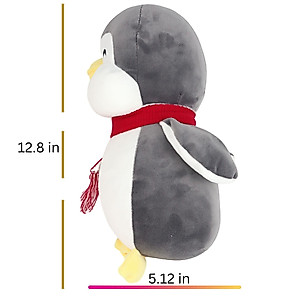 Selexa Pingy 12 inch Cute Gray Penguin Stuffed Animal; Plushie Bedtime Toy; Penguins Plush Toys for Valentines Day, Easter, Christmas; Plushies Gifts for Adults, Kids (Boys, Girls), Toddlers (3yrs+)