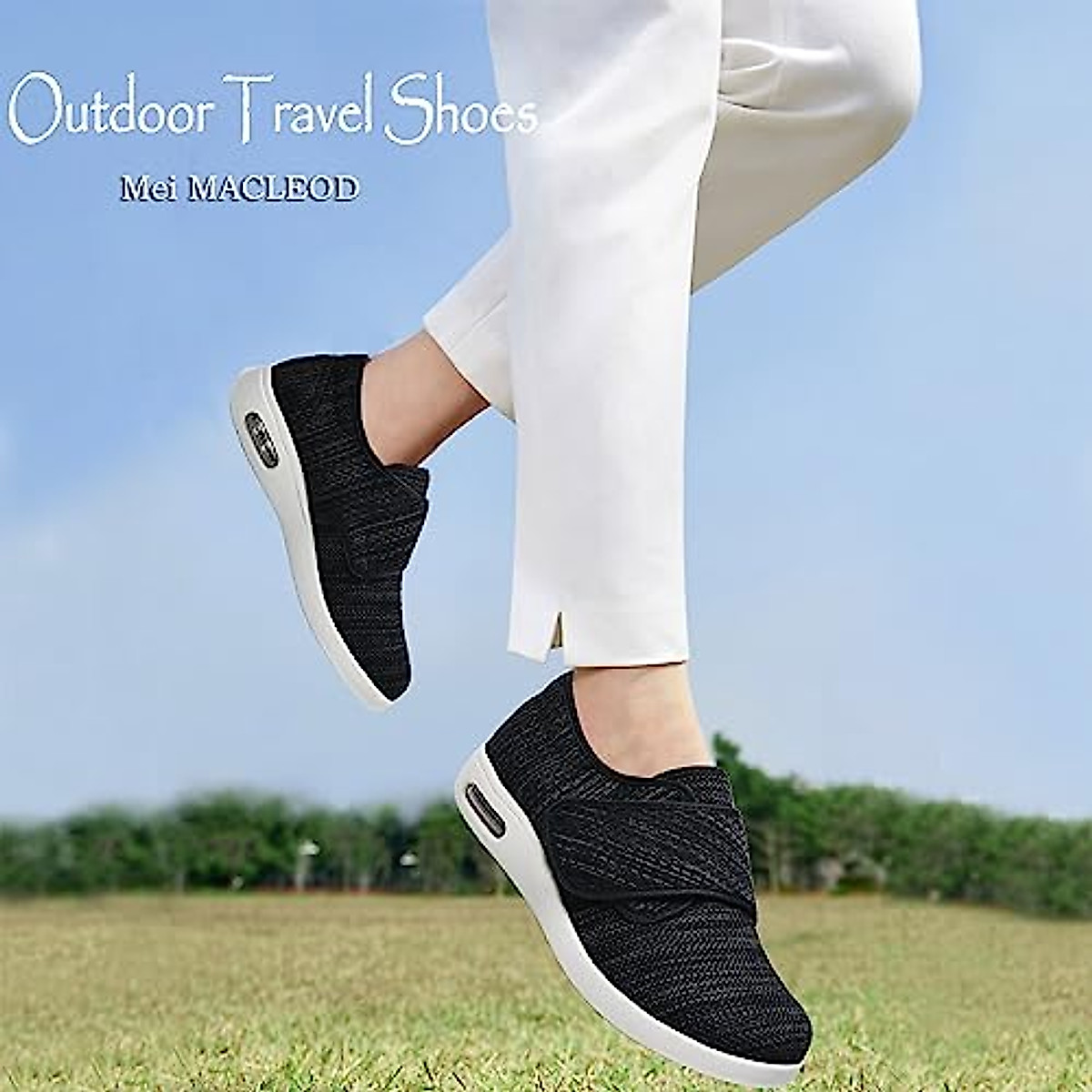 Womens Extra Wide Sneaker with Arch Support for Diabetic Swollen Feet Lymphedema Plantar Fasccitis Elderly Mother Shoes