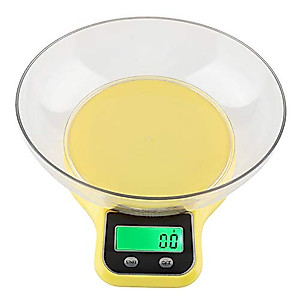 Food Scale with Bowl B21LW,Digital Food Scale with LCD Display Food Scale Kitchen Food Scale Digital Cooking Multifunction Weight Scale with Bowl (Yellow)
