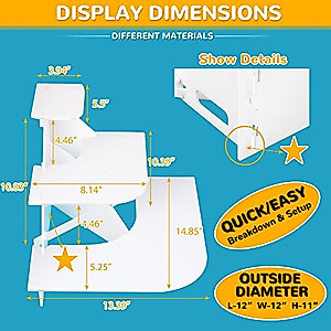 MgcSTEM Portable Product Display Rack || While Waterproof Display Shelf for Vendors，Craft Fair Display stand,Craft shows，Farmers Market Display, Trade Show Supplies