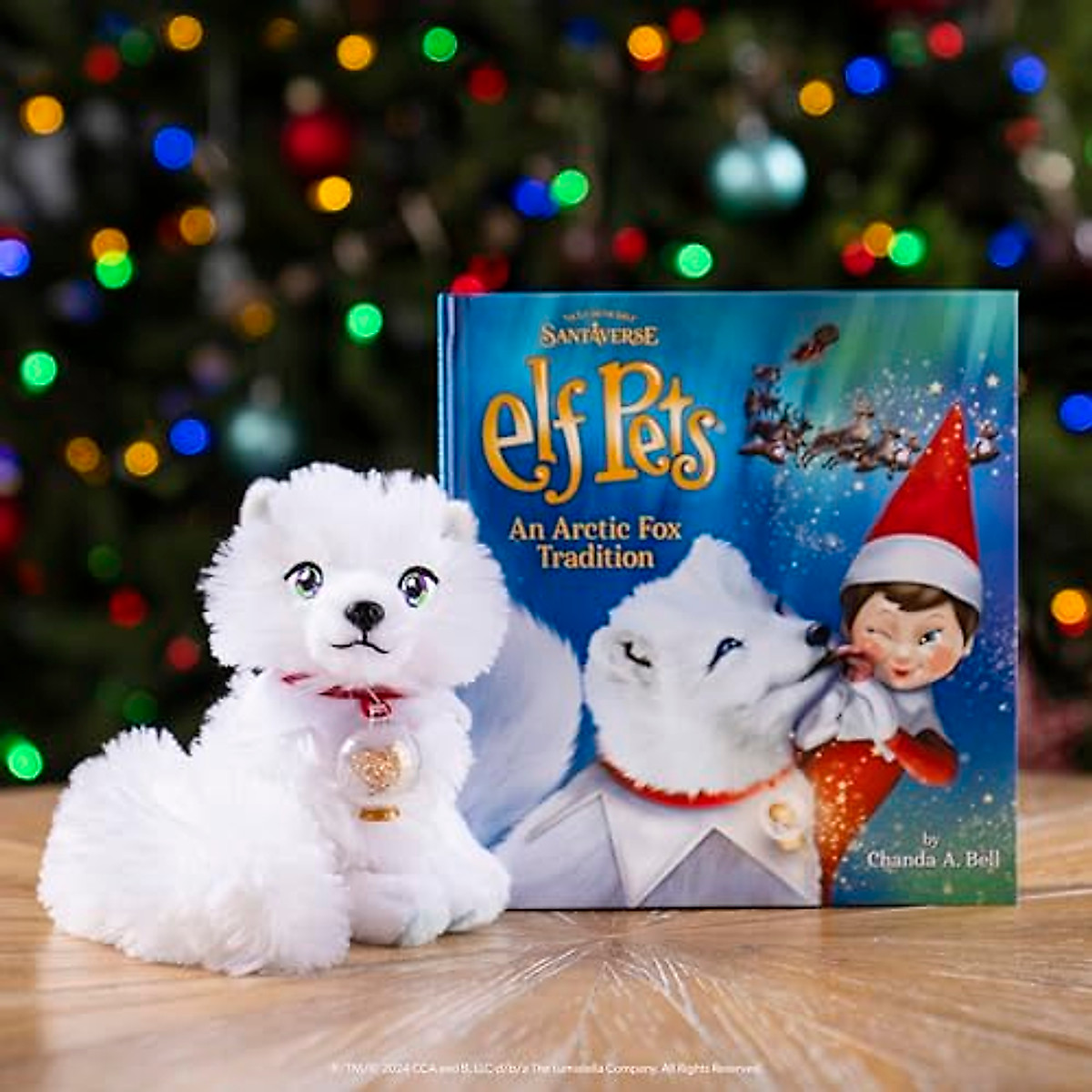 Elf Pets: an Artic Fox Tradition - Huggable Elf Pet Arctic Fox Stuffed Animal - Includes Beautifully Illustrated Hardbound Storybook, Mini Snow Globe Charm and Official Adoption Certificate
