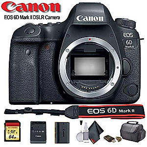 Canon EOS 6D Mark II DSLR Camera (1897C002) - Starter Bundle (Renewed)
