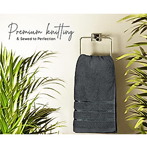 Utopia Towels - 6 Pack Viscose Hand Towels Set, (16 x 28 inches) 100% Ring Spun Cotton, Ultra Soft and Highly Absorbent 600GSM Towels for Bathroom, Gym, Shower, Hotel, and Spa (Grey)