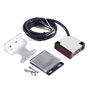 Indoor Outdoor Wall Mounted Photoelectric Sensor Switch AC 90-250V 3A E3JK-R4M1 Retroreflective Photoelectric Beam Sensor Proximity Switch Sensor